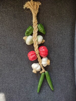 Ristra Vegetables on Braided Twine 16" L Chilis Onion Garlic Tomatoes ...