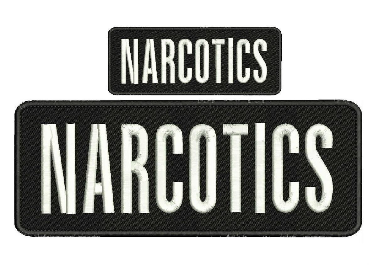 NARCOTICS embroidery patches 4 X 10" and 2x5 hook ON BACK | eBay