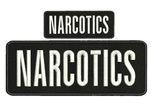 NARCOTICS embroidery patches 4 X 10" and 2x5 hook ON BACK | eBay