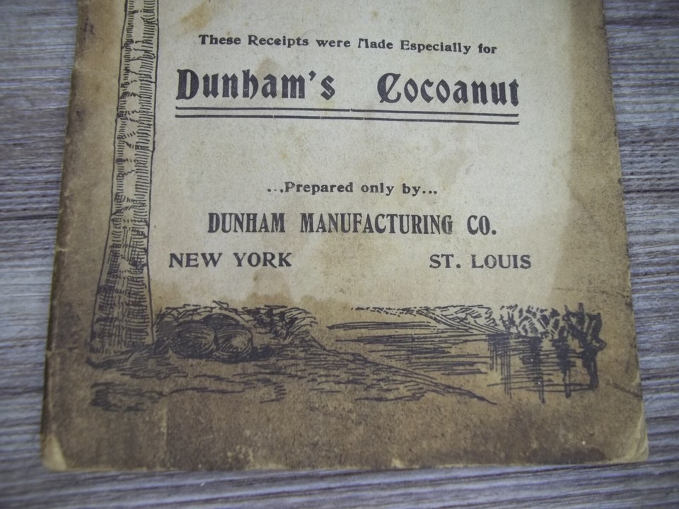 Vintage Dunham's Cocoanut co. cookbook Victorian era 32 pages Dainty ...