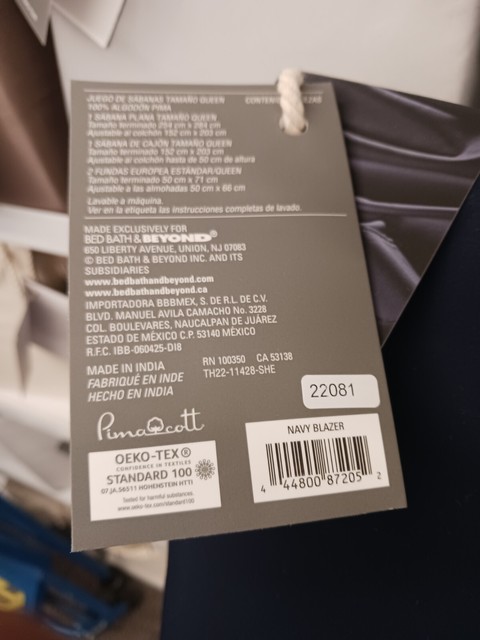 The Threadery Signature 100 Pima Cotton 1000 tc Queen Sheet Set Navy ...