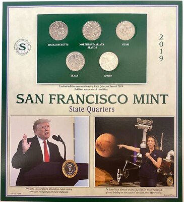 Limited-edition commemorative State Quarters, issued 2019. Brilliant ...