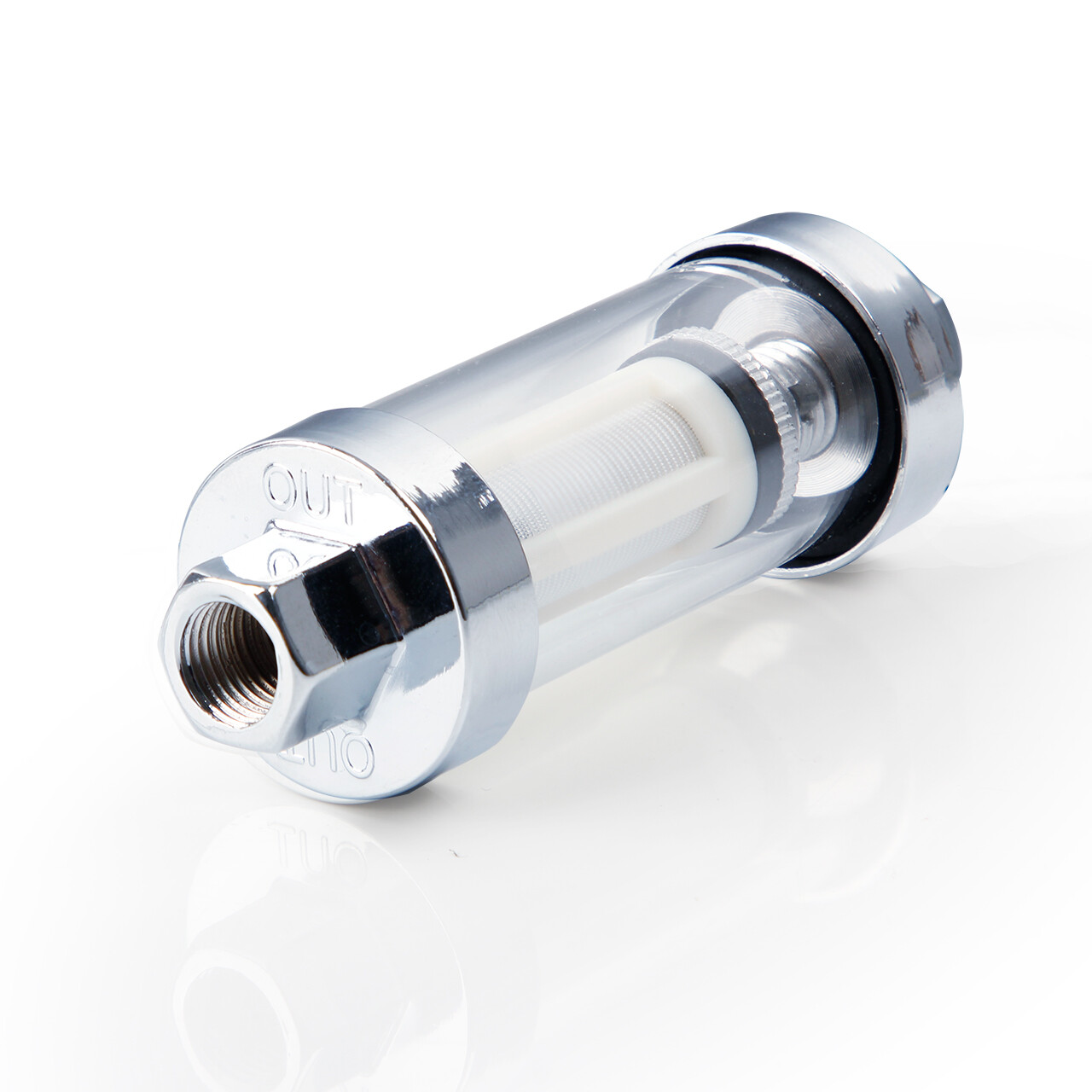 2PCS 1/4" 5/16" 3/8" Chrome Gas Glass Reusable Washable Inline Fuel ...