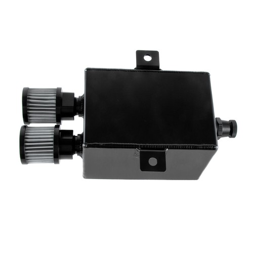 2x12AN Oil Breather Catch Can Tank + 2 Port Dual Breather Filter ...