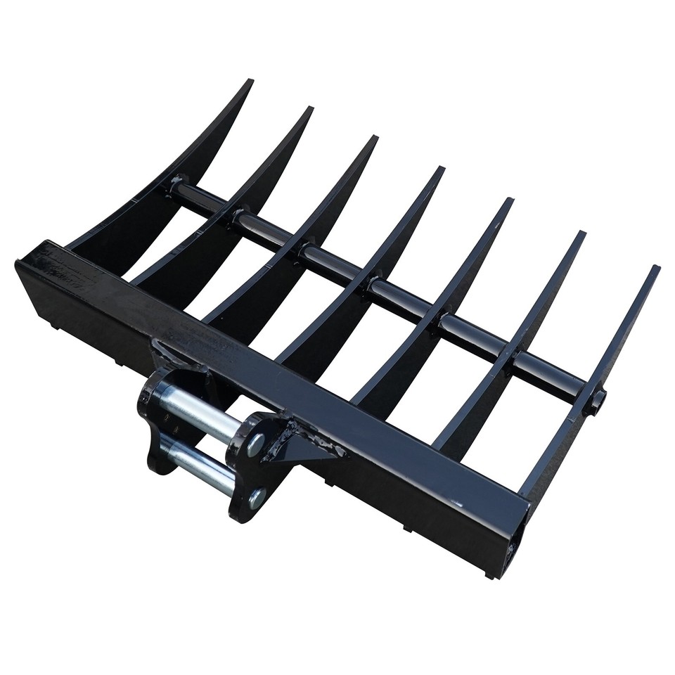 Mini Excavator Rake Attachment 600mm 7- tooth 1-3 Ton Excavator Free ...