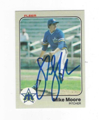 Autographed Signed MIKE MOORE Seattle Mariners 1983 Fleer Card #482 w ...