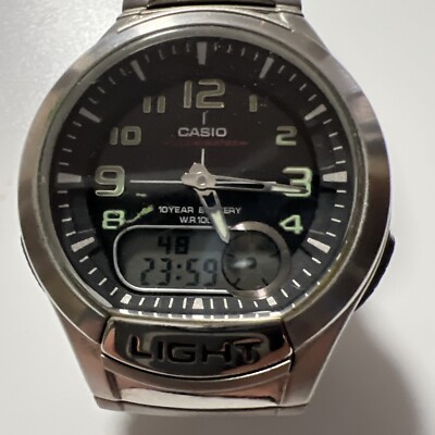 Casio 3793 AQ-180W Men’s Quartz Telememo 30 Watch New Battery/Fully ...