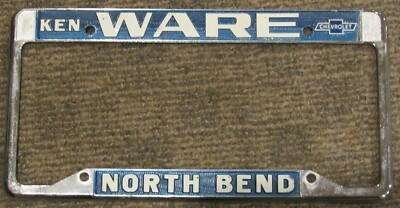 North Bend Ken Ware Chevrolet License Plate Frame Embossed Holder Tag ...