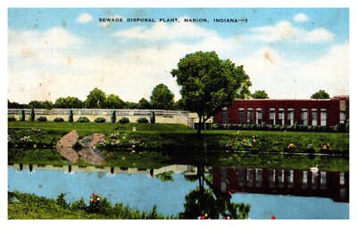 Vintage 1940s Postcard Sewage Disposal Plant, Marion, Indiana | eBay