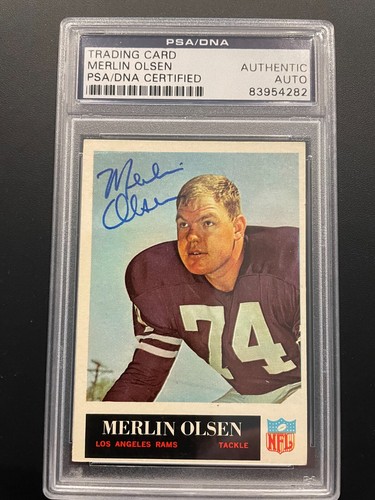 Merlin Olsen signed 1965 Philadelphia Card 2nd year Hall of Fame Rams ...