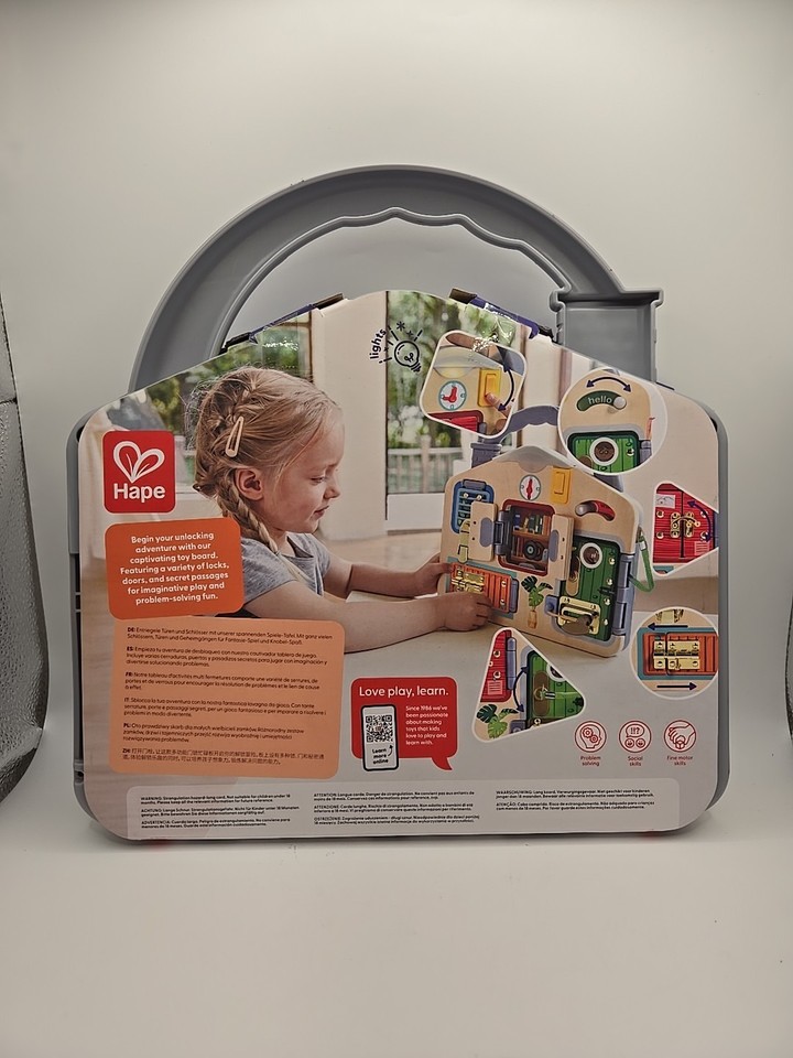 Hape Lock & Learn Playboard Moving Parts Toy Shop Educational Kids NEW ...