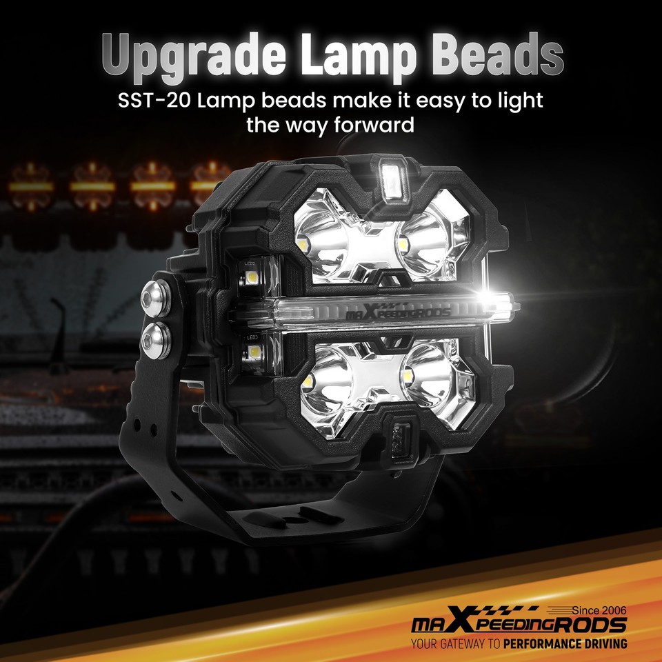 LED Auxiliary Lights 160W 3.5 inch LED Driving Work Lights Offroad DRL ...