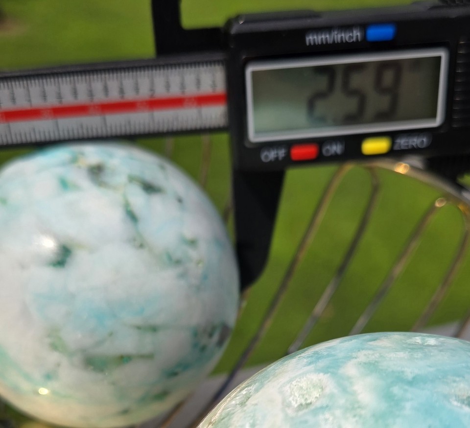 4+ LB NEW 3 Phoenix Stone Spheres + 1 Blue Aragonite Gemstone Crystal ...