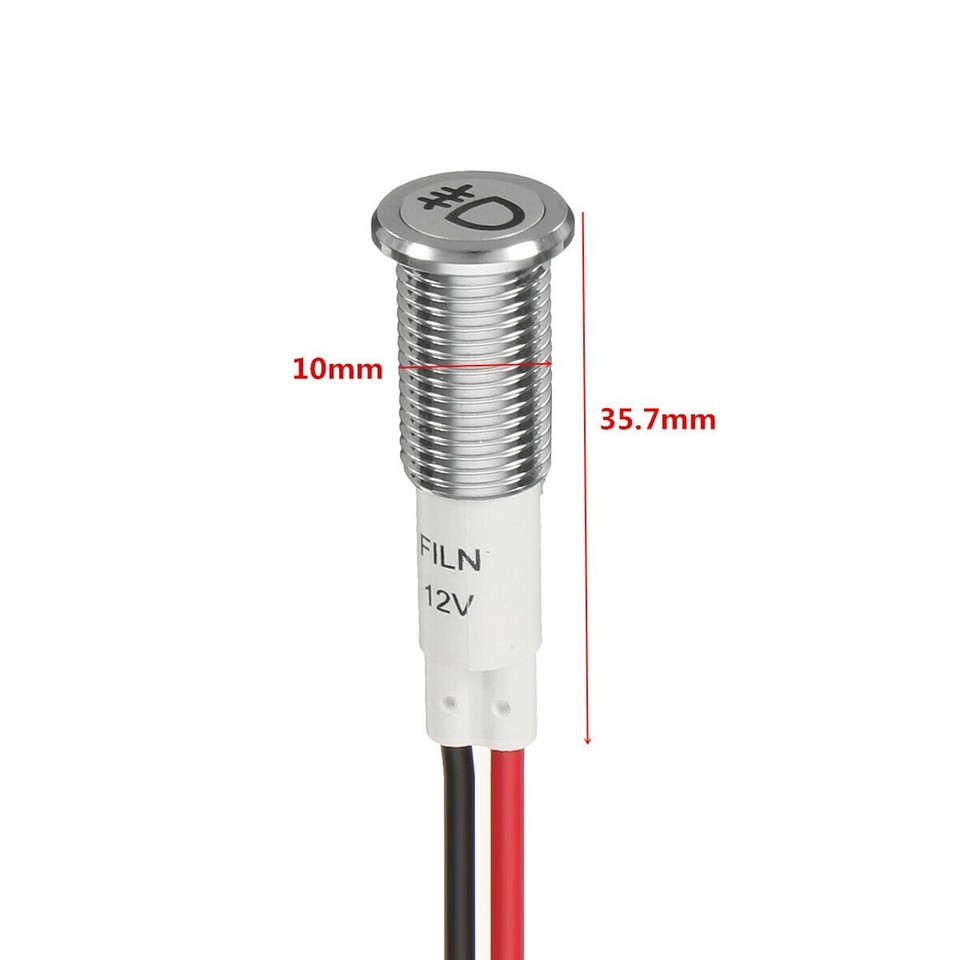 10mm 12V-36V Symbol LED Dash Panel Warning Indicator Pilot Light | eBay