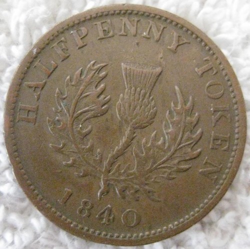 Canada token Province of Nova Scotia Queen Victoria 1840 1/2 token VF ...
