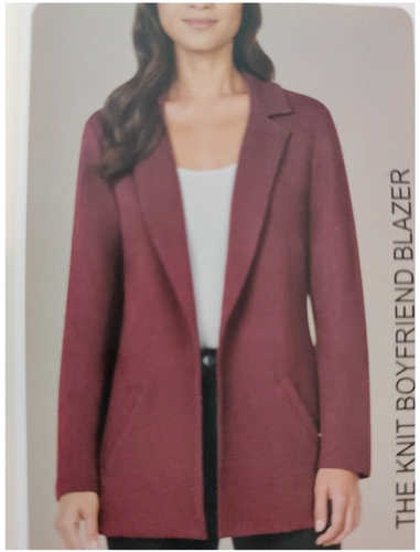 NWT Matty M Women's Knit Boyfriend Blazer Cardigan Rosewood Size S $60 ...