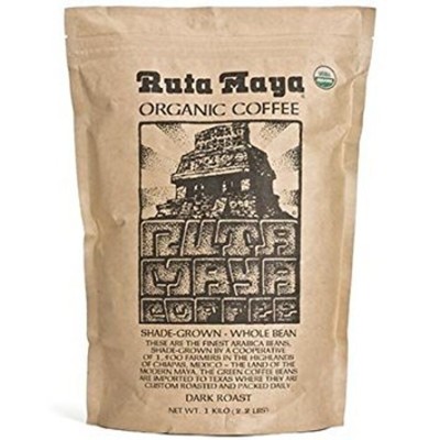 Ruta Maya Organic Coffee Dark Roast Whole Bean 2 Count - 2.2 Lbs. Each ...