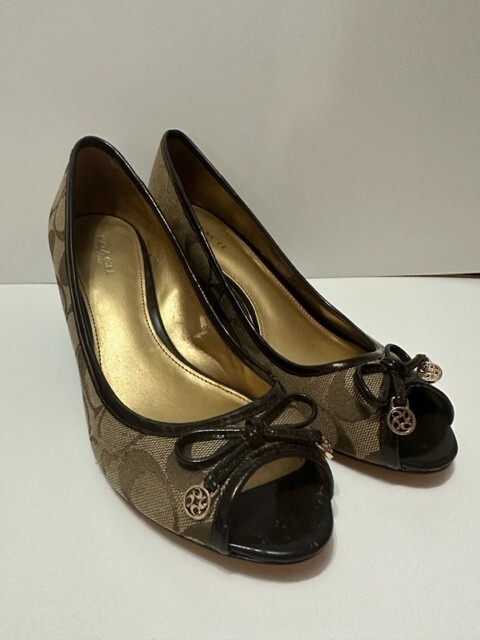 Coach Women 2" Wedges Cloth & Leather Shoes Size 7.5 … - Gem