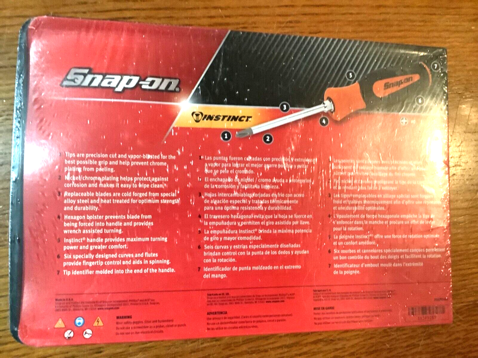 New Snap-on™ 5-piece Orange Soft Grip Phillips Screwdriver Set SGDP50BO ...