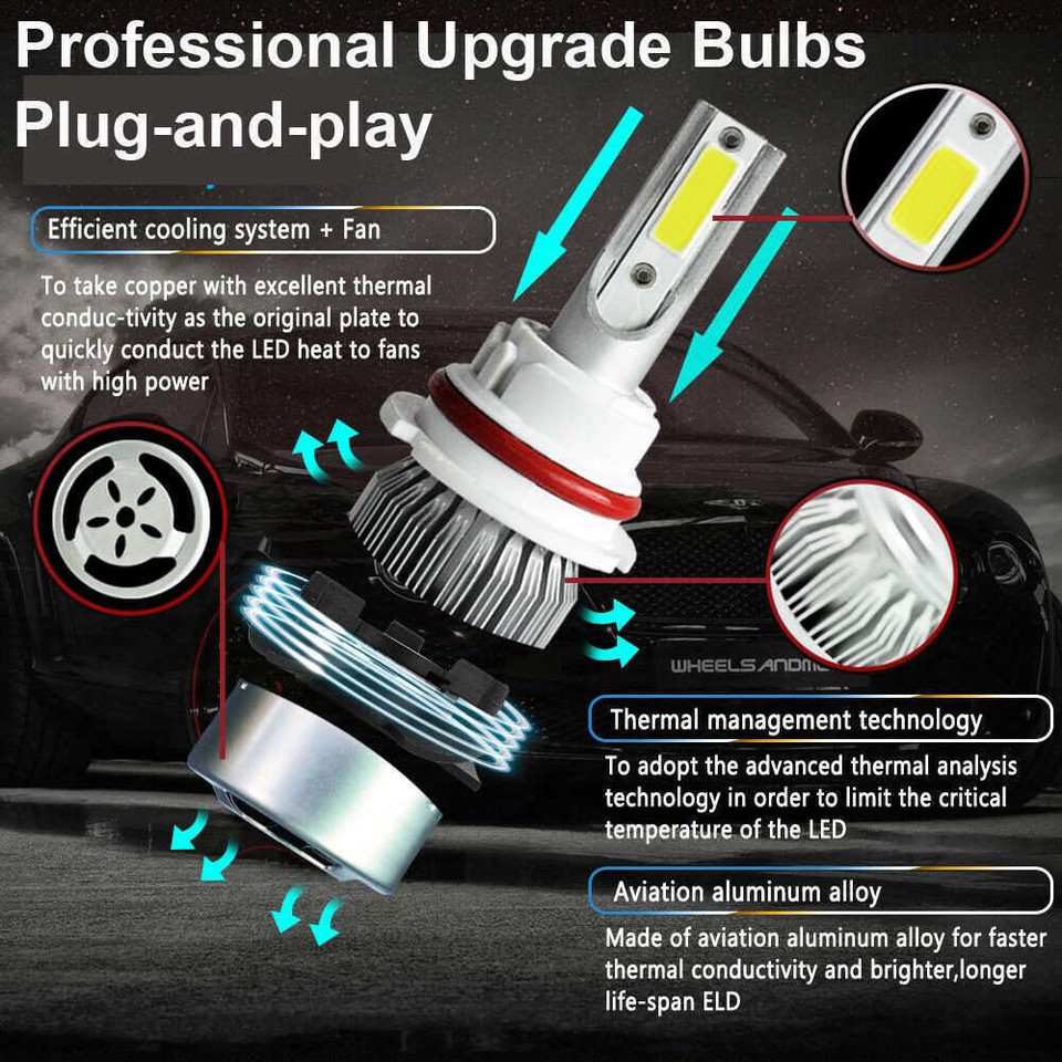 For LINCOLN Town Car 1990-2002 - LED Headlight 9004 HB5 6000K White ...