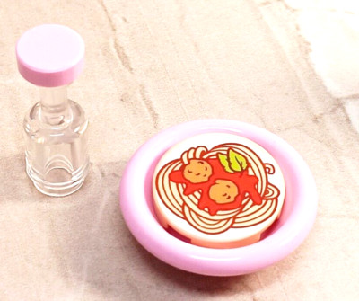 New LEGO Dinner Plate SPAGETTI Meatballs Veggie Pasta Bottled Water ...