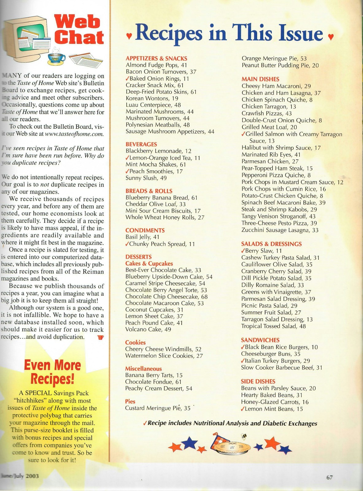 TASTE OF HOME RECIPE MAGAZINE JUNE/JULY 2003 | eBay