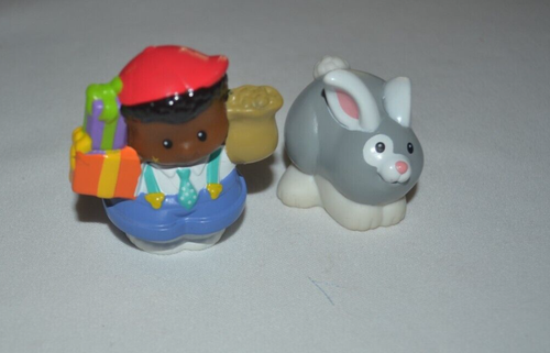 FISHER PRICE 2007 LITTLE PEOPLE : AFRICAN BOY WITH PRESENTS & 2001 GRAY ...