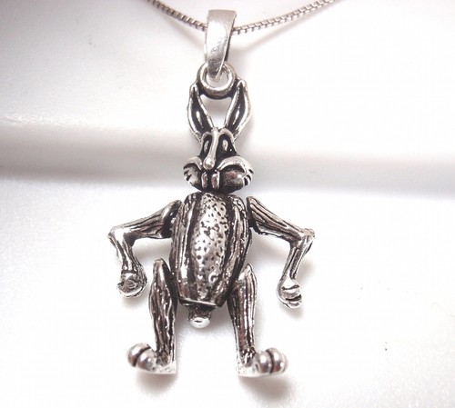 Silly Rabbit 925 Sterling Silver Pendant with swiveling head and limbs ...