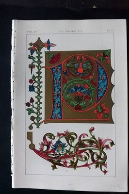 Tymms - Art of Illuminating 1866 Print. A. D. 1300-1400 55 | eBay