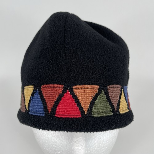 Vtg Shred Alert Adjustable Beanie Cap Ski Black Fleece Polartec Winter ...