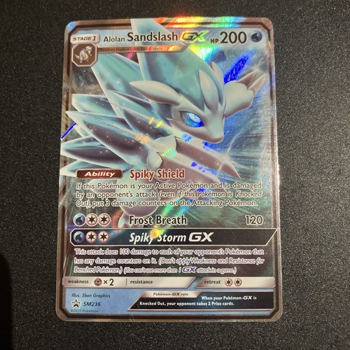 Alolan Sandslash Gx - SM236 Black Star Promo Ultra Rare Pokemon NM ...