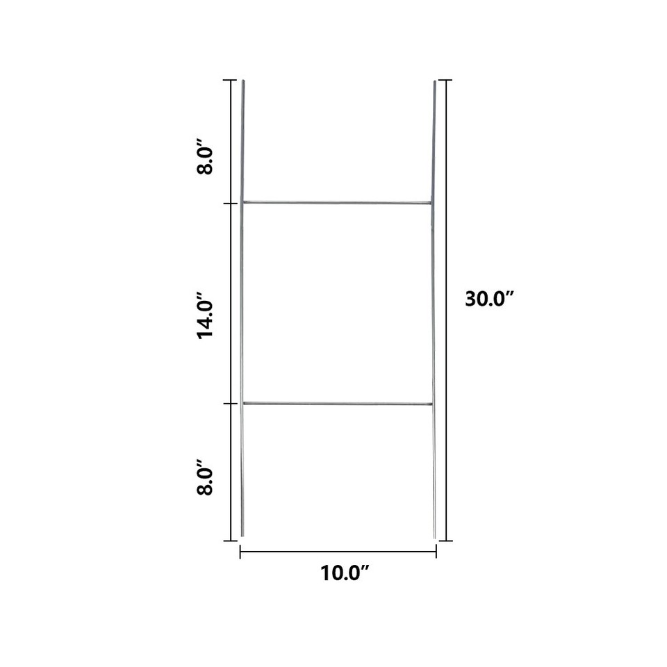 Sturdy Metal H Frame Wire 100 pack Step Stakes for Yard Signs(10 x 30 ...