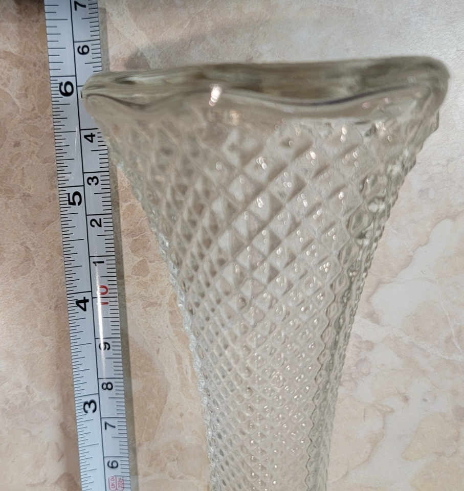 E. O. Brody Co Bud Vase 175 Clear Diamond Patterned Glass 6" Cleveland ...