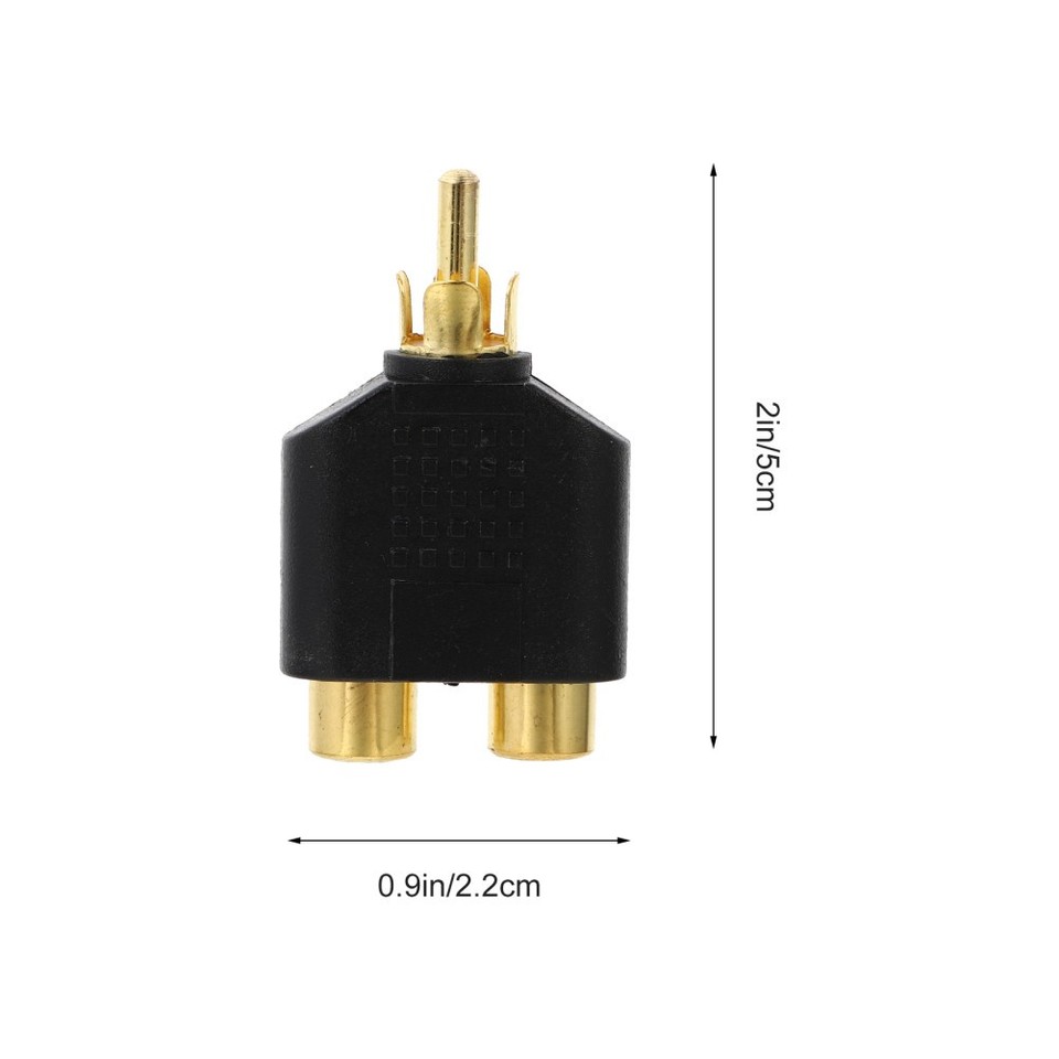 2 PCS Single to Double Socket Converter Banana Plugs 90 Degree Splitter ...