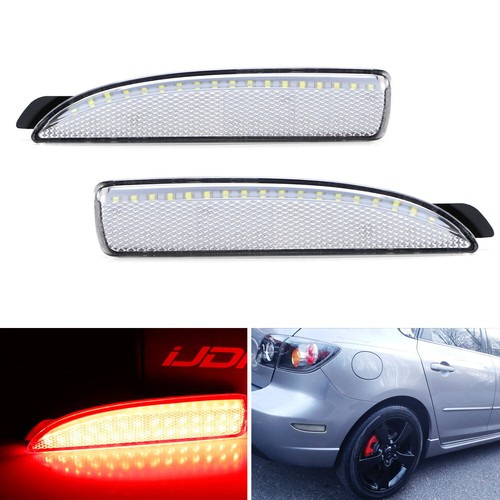 Clear Lens 90-SMD Full LED Side Marker Light Assy For 2004-2008 Mazda 3 ...