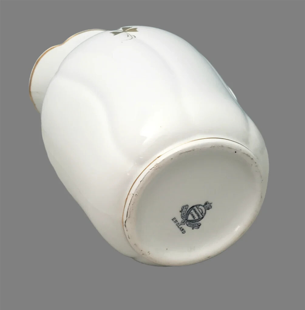 Antique White Tea Leaf Ironstone Pitcher 11 1/2" Chelsea Bishop ...