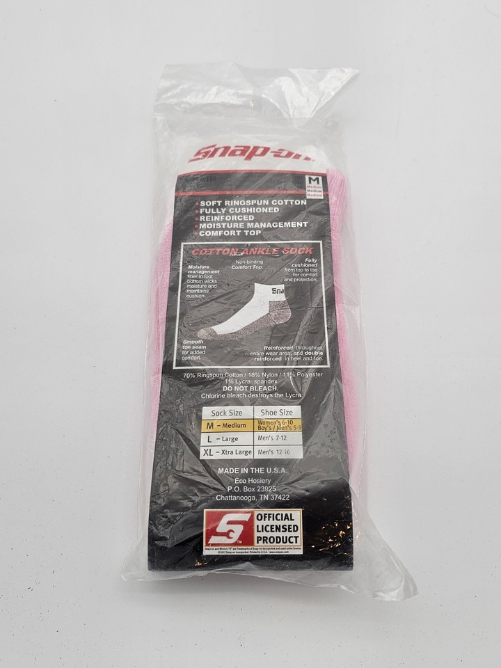 Snap-On Tools USA Womens Pink Cotton Ankle Socks Medium | eBay