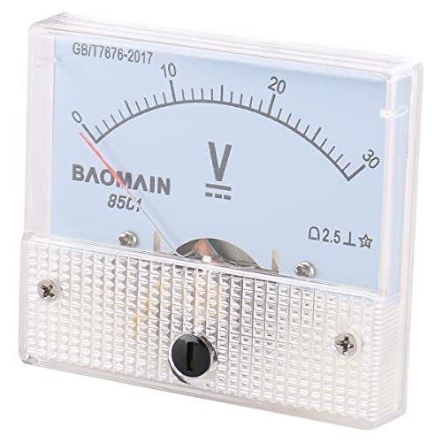 Baomain Analog Voltmeter 85C1 DC 0-30V Rectangle Analog Volt Panel ...