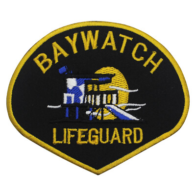 Baywatch Black Life Guard Embroidery Iron on Sew on Patch For Clothes ...