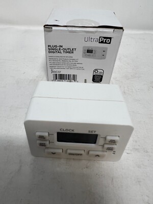 UltraPro Indoor Digital Timer 24 Hour Cycle, 1 Polarized Outlet Timer ...