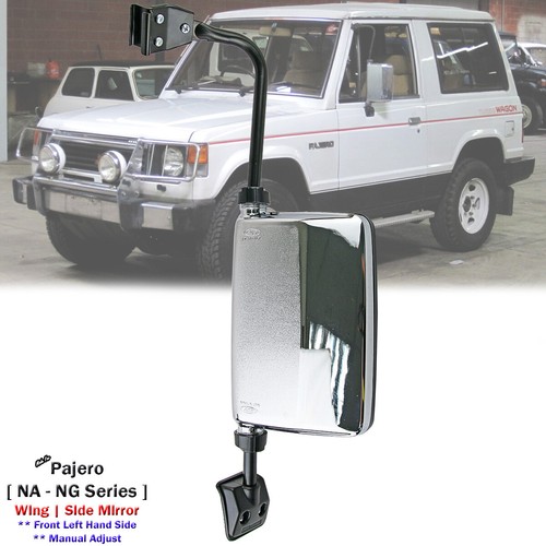 Front Left Chrome Manual Door Side Mirror Fit For Mitsubishi Pajero ...