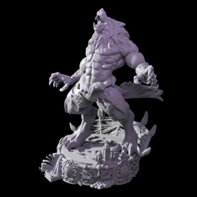 56mm resin figures model Fantasy Werewolf Warrior unassembled Unpainted ...