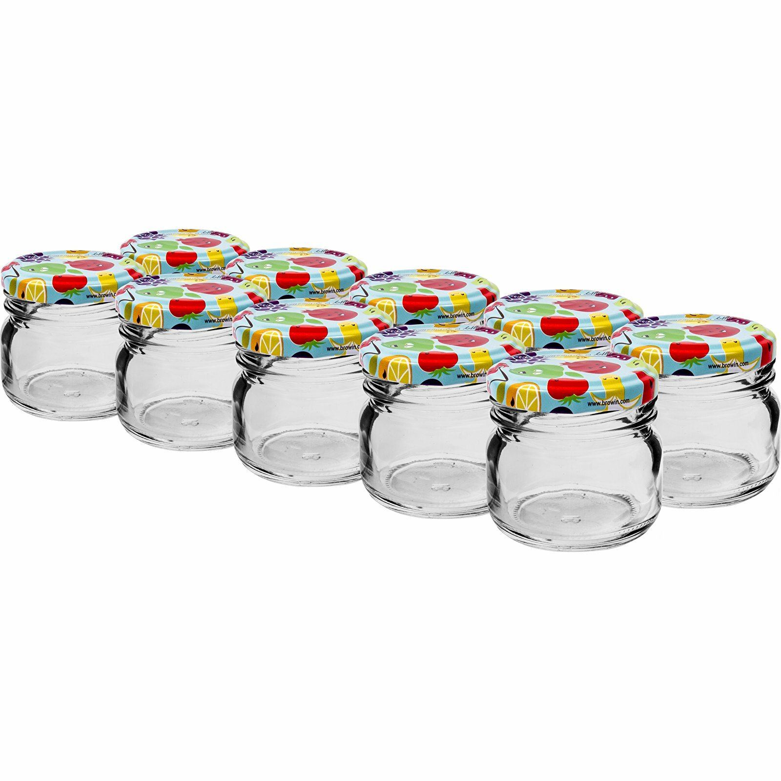 10 x 30ml Glass Jar - 30 ml 10 Jars whit coloured LIDS Wedding Fast ...