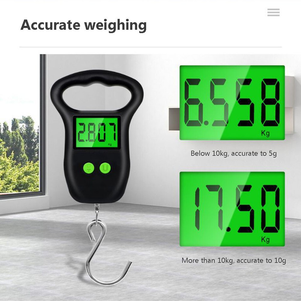 50kg Hanging Scale with Backlight Electronic Fishing Weights Mini ...