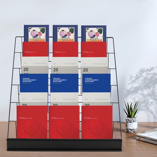 Black 6 Tier Wire Countertop Rack Postcard Display Stand For Book DVD ...