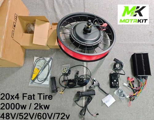 48V-72V 2000w / 2kw 20x4 E Bike Wheel Hub Motor Conversion Kit | 20 ...