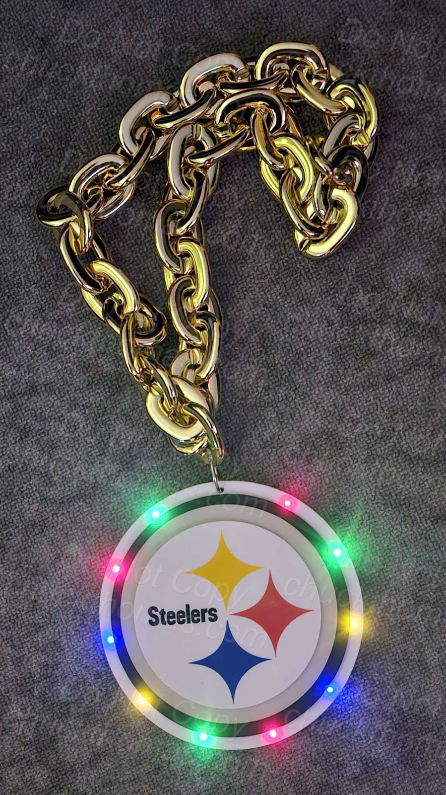 Pittsburgh Steelers HUGE Chain and 6 1/2 Inch Steel Logo Pendant ...