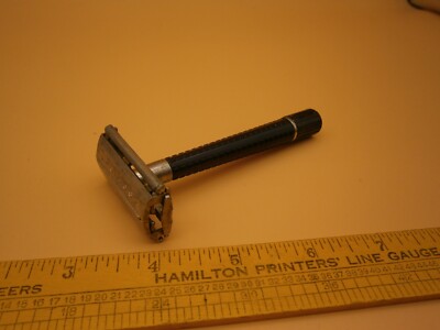 Vintage Schick Double Edge Safety Razor Black Handle end Dial | eBay