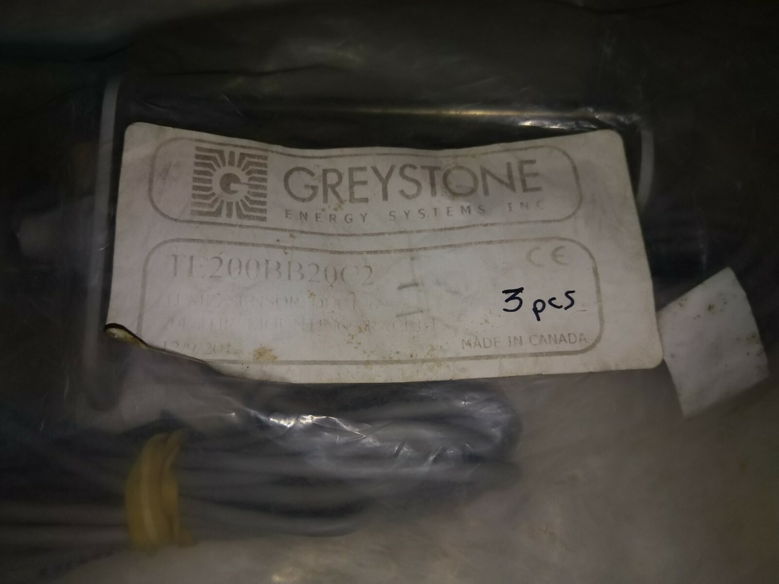 Greystone TE200BB20C2 Temp Sensor Duct 150mm (6") Mounting Bracket 3 ...