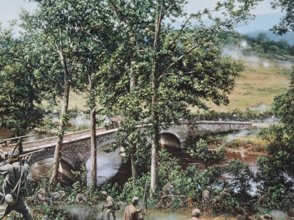 John Paul Strain Civil War Print - Burnside Bridge - Mint - unframed | eBay